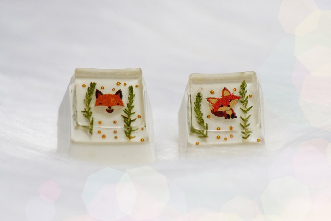 Fox Keycaps, Cute Key Caps, Artisan Keycap, OEM for Cherry MX, Gateron ...