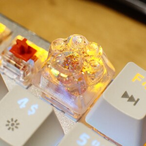 Keycap Paw Cute Key Caps Artisan Keycaps Glitter Keyboard Caps Cat ...