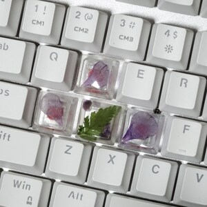 WASD Keycap Set 4 Artisan Key Caps With Amethyst and Real Flowers - Etsy