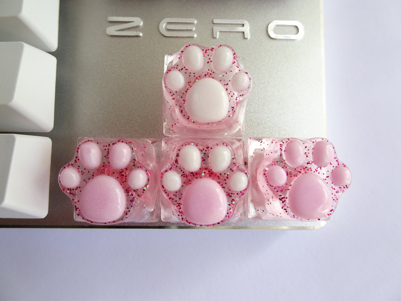Cat Paw Keycap Pink Glitter Keycap Set Artisan OEM - Etsy