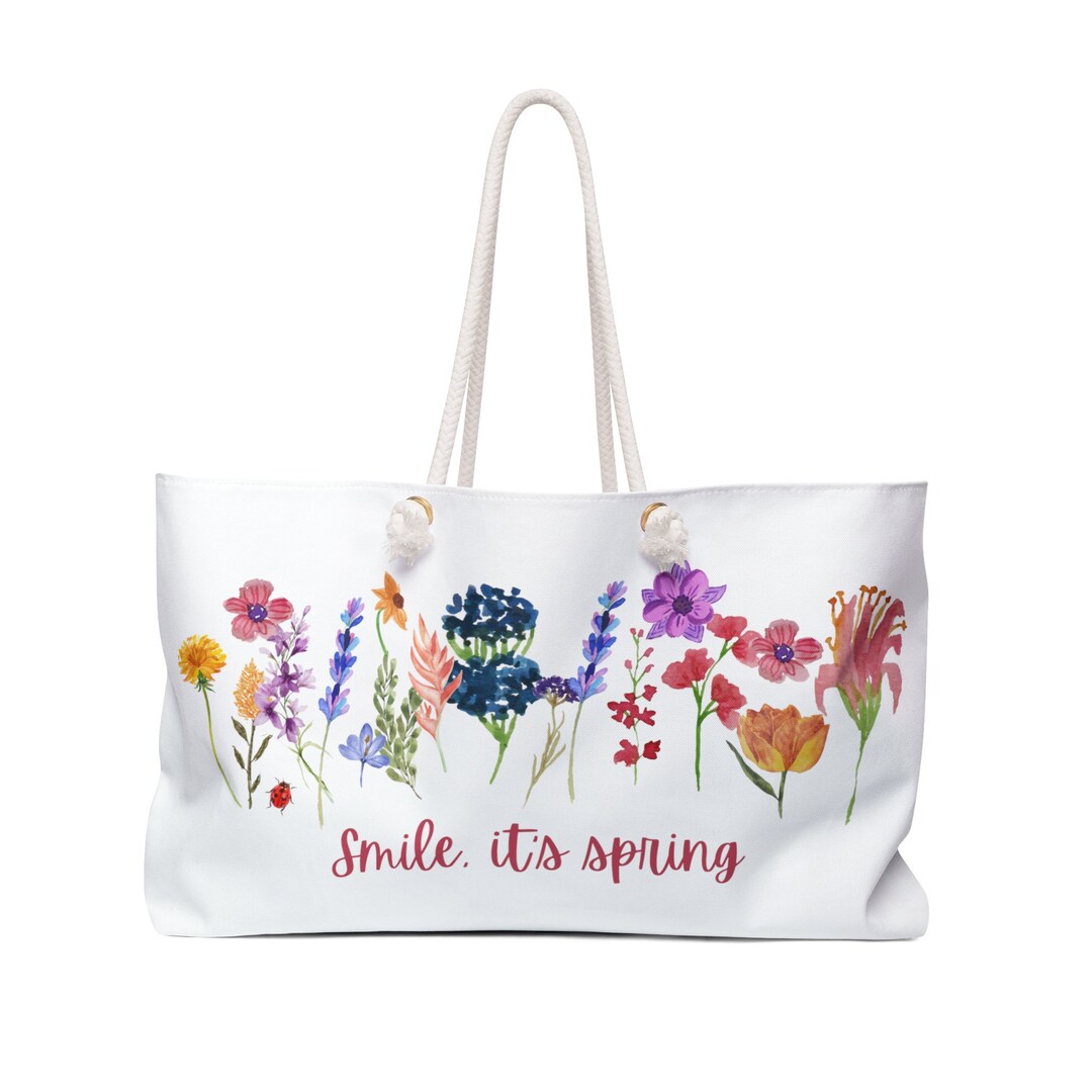 Weekender Bag for Spring, Floral Bag, Spring Gift, Gift for Flower ...