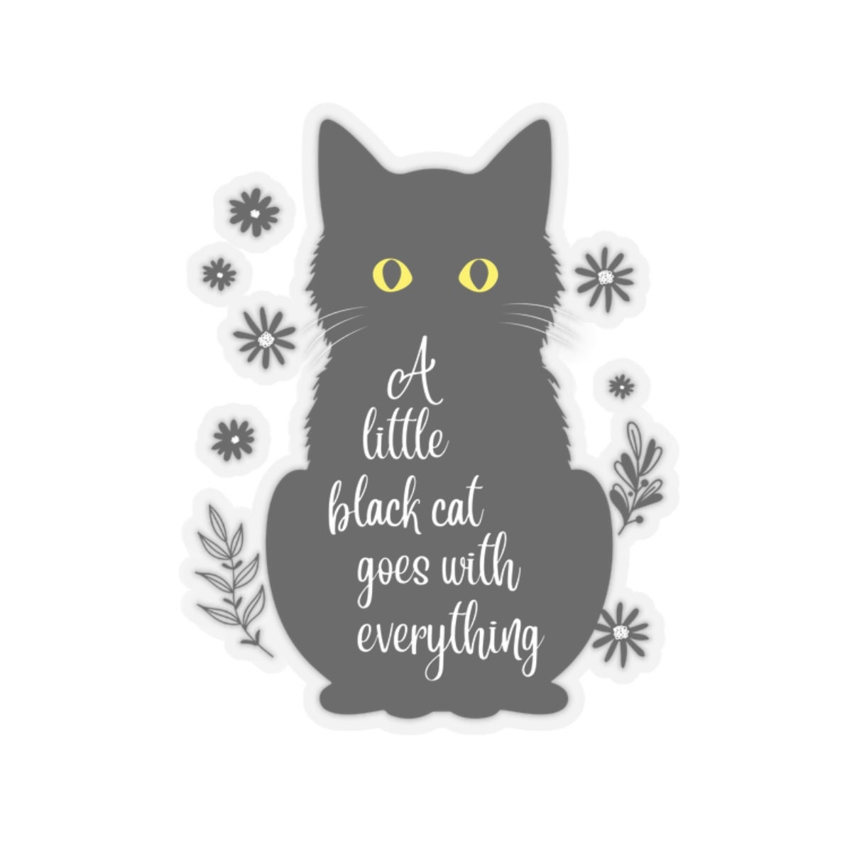 Black Cat Sticker, Gift for Black Cat Mom, Cat Lover Sticker, Fun Cat ...