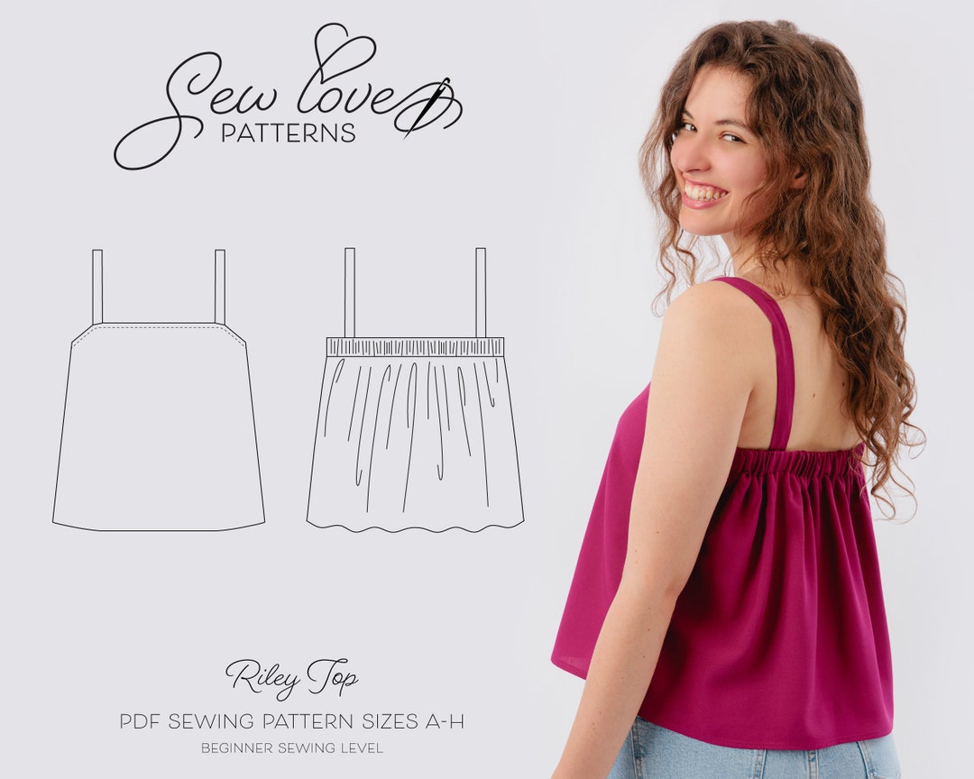 Sew Love Patterns, Riley Top Pdf Sewing Pattern - Summer Top With ...