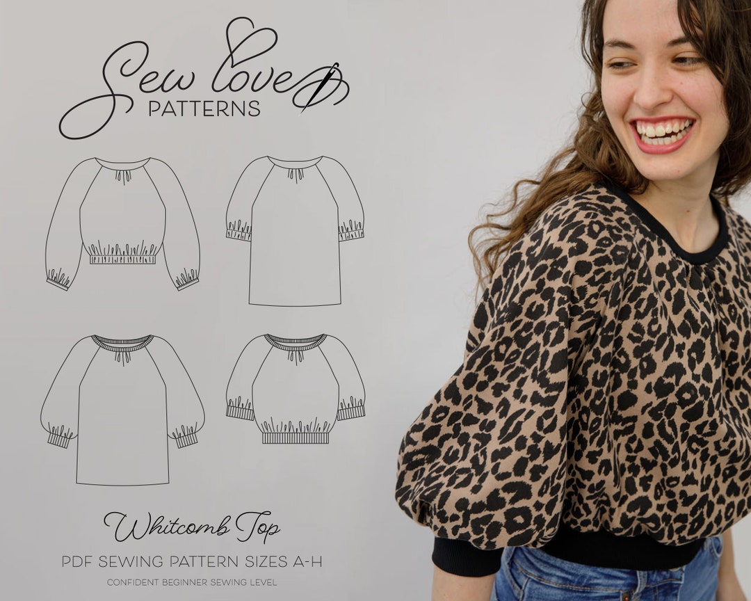 Whitcomb Top PDF Sewing Pattern by Sew Love Pattern - Top, Sweater and ...