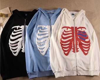 Y2k Skeleton Hoodie - Etsy