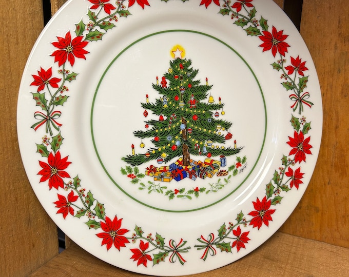 Vintage 1987 Artmark Christmas Plate: Poinsettia Garland - Etsy