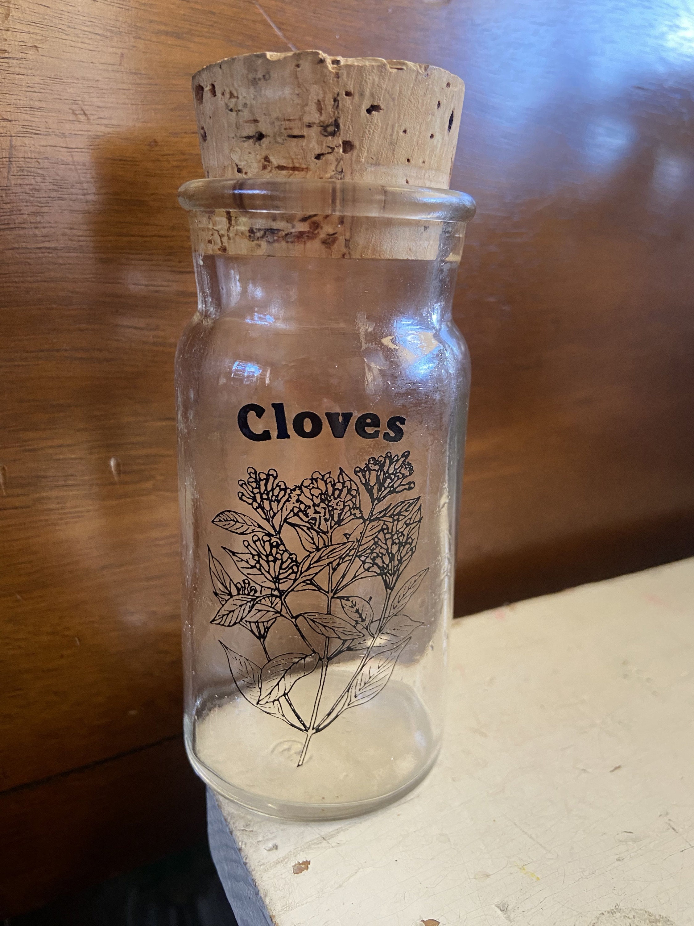 Vintage Wheaton Glass Spice Jars With Name and Botanical Illustration ...