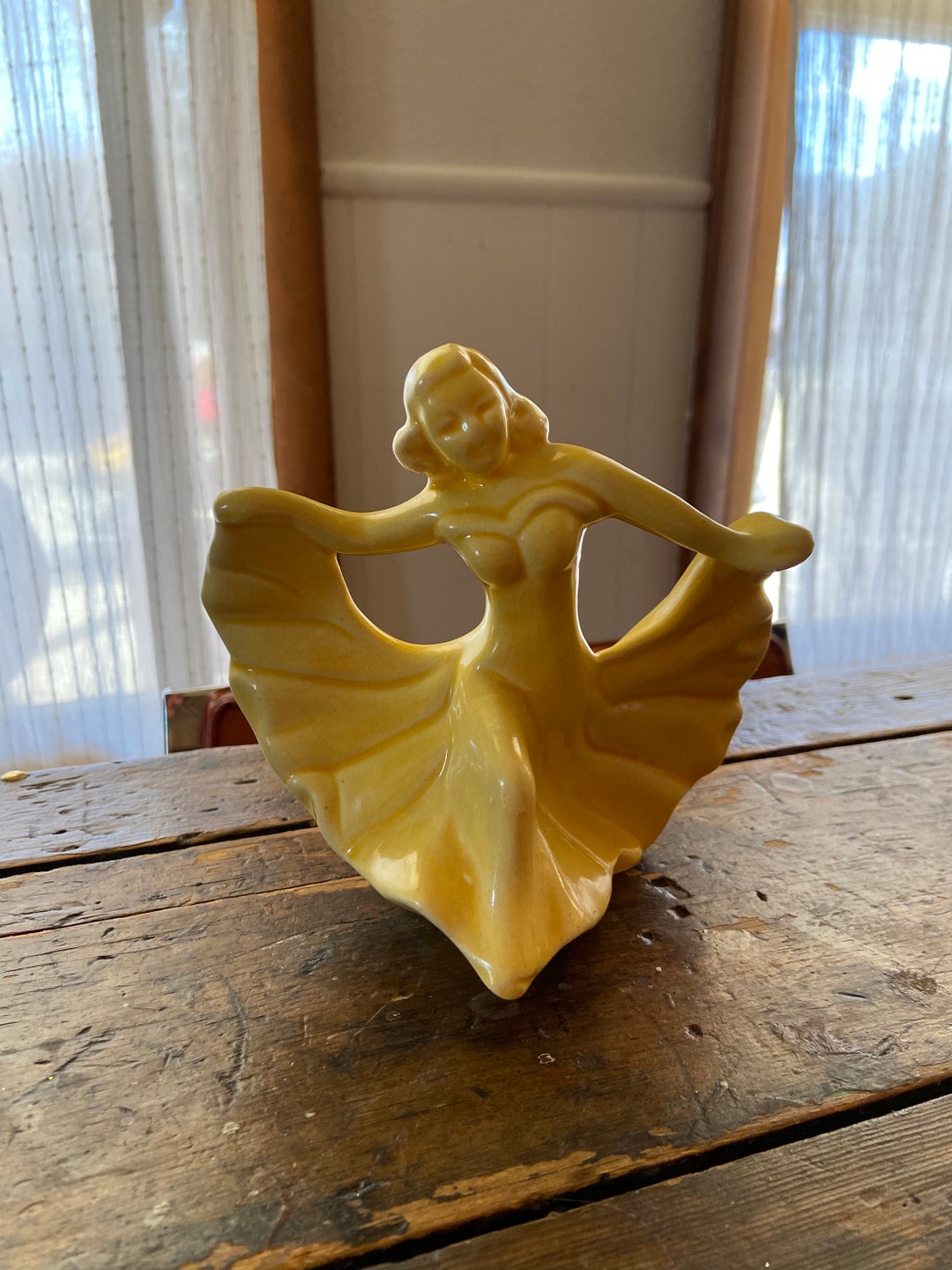 Walker Potteries Dancing Lady Figure in Yellow - Etsy