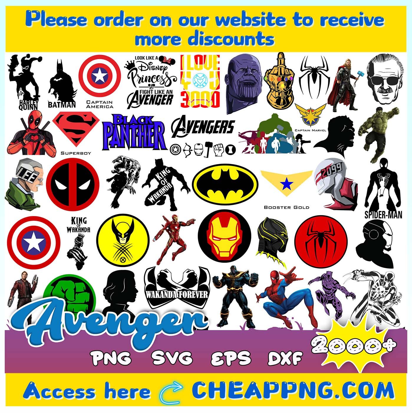 Superhero Mega Bundle Svg, Captain America, Iron Man, Hulk, Thor ...