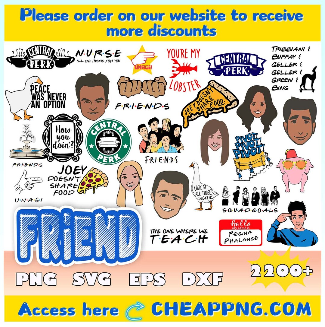 Friends Png Frinds Svg, Layered Files, Svg Bundle Layered Files ...