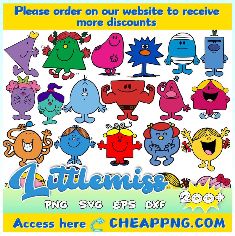 Cartoon Svg Bundle Little Miss Svg Bundle 200 Designs Little Miss ...