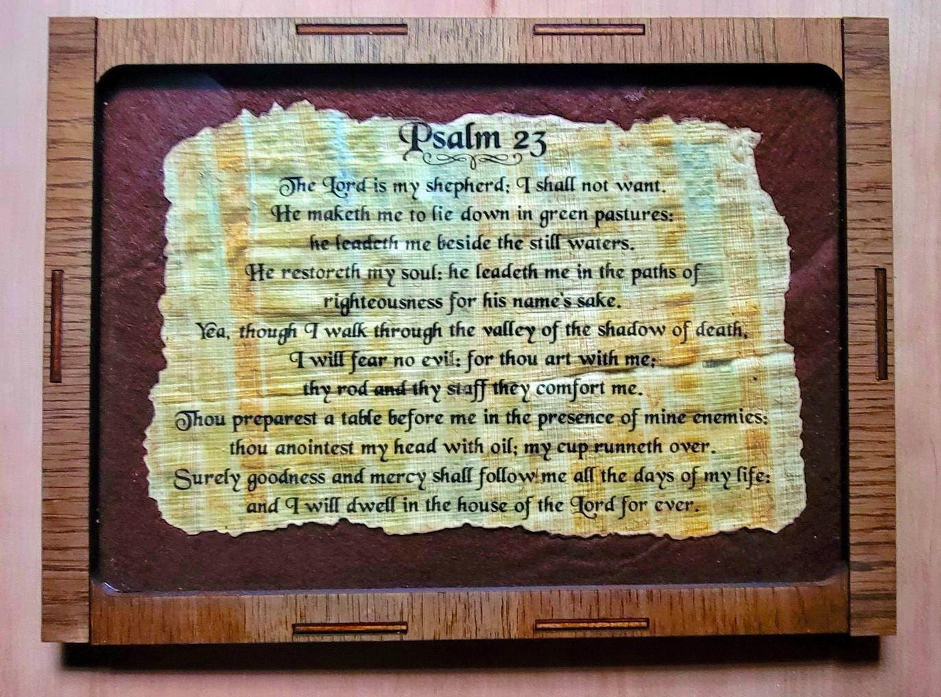 Engraved Bible Scriptures on Authentic Papyrus - Framed, English and ...