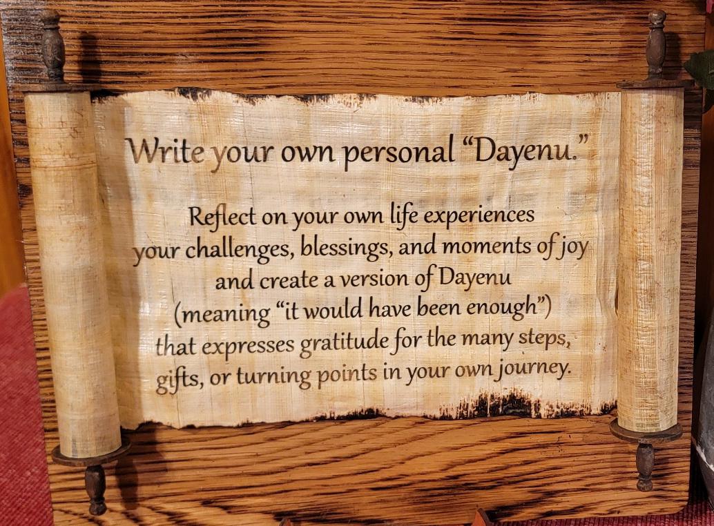 Dayenu Papyrus Scroll – Engraved Christian Faith Gift, Shou Sugi Ban ...