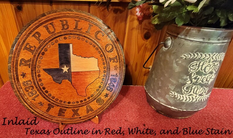Republic of Texas Seal Plaque: Laser Cut Wood, Texas History Decor - Etsy