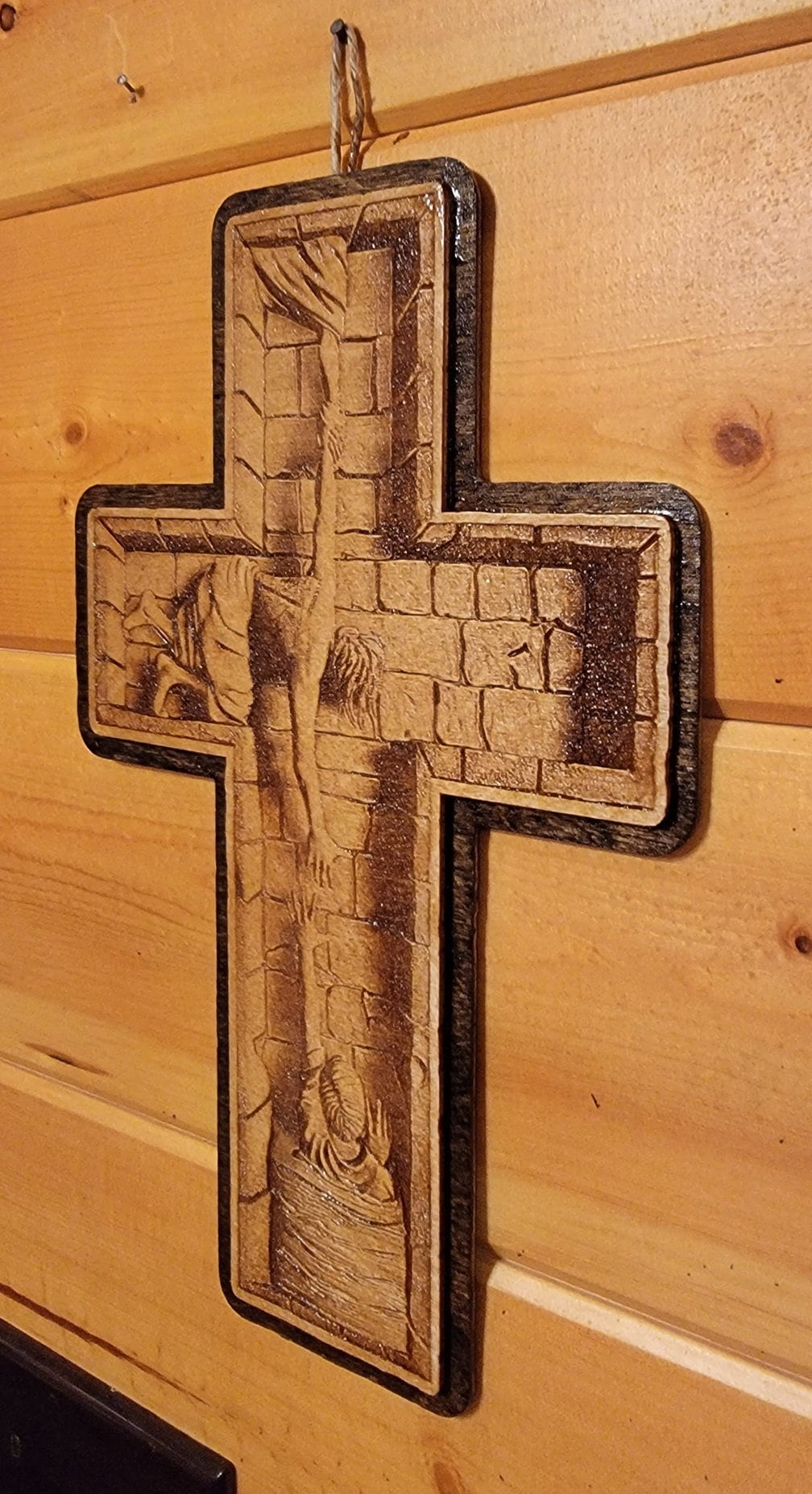 Wood Cross, Jesus Helping Hand - Engraved - Etsy