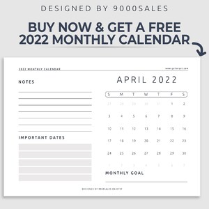 2022 Daily Planner Printable, 24 Hours Planner, 365 Days to Do List ...