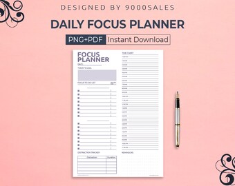 Simple Daily Focus Planner digital Download - Etsy