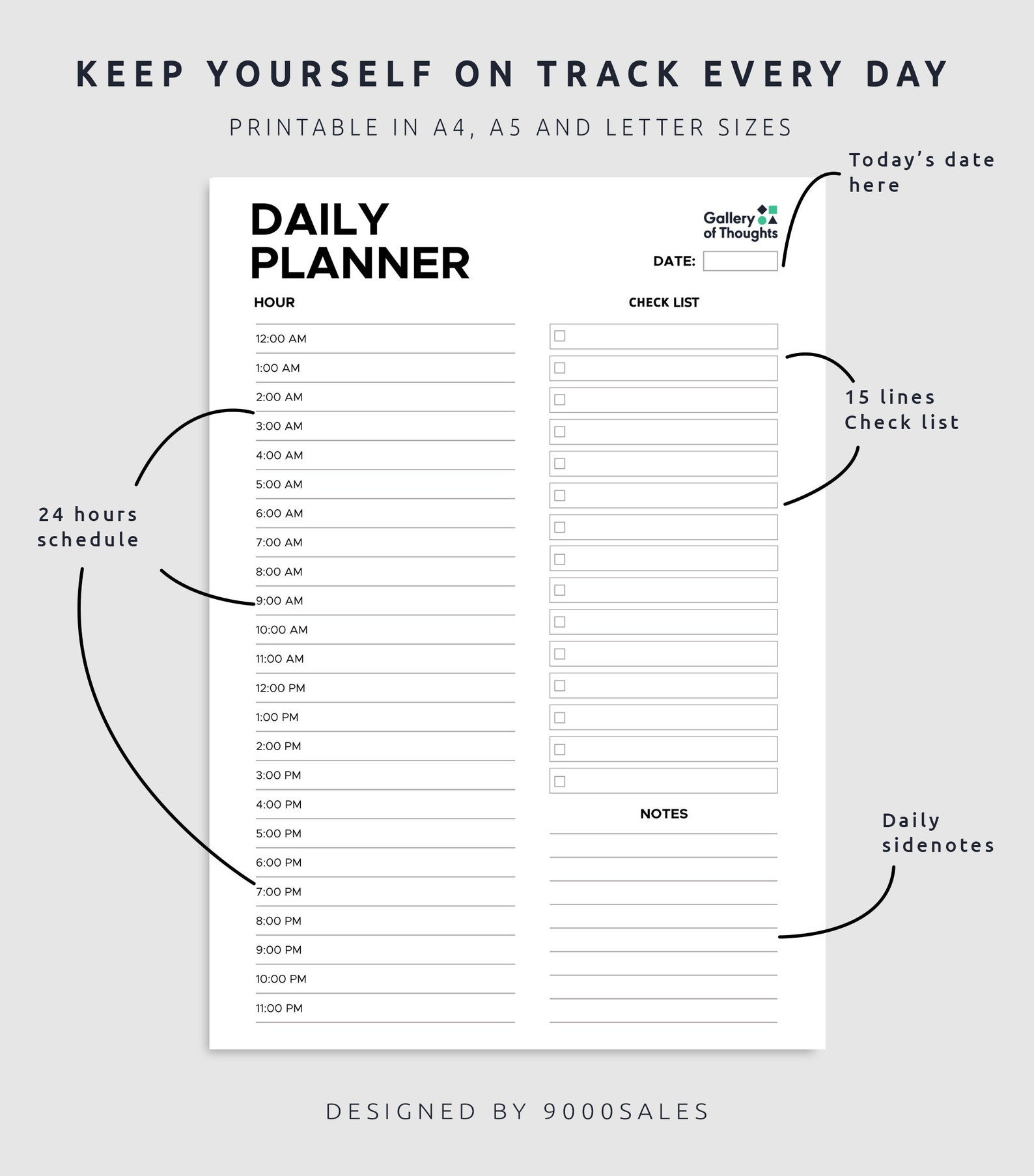 Editable Daily Checklist Planner Printable, Daily to Do List Planner ...