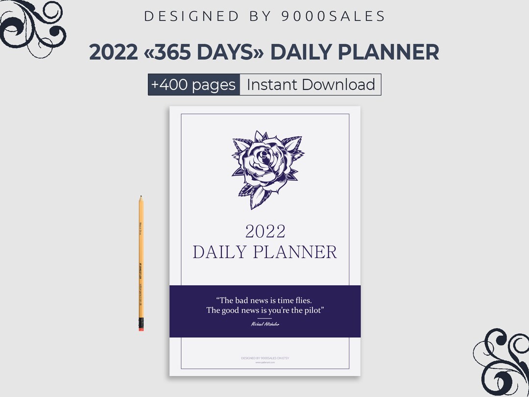 2022 Daily Planner Printable, 24 Hours Planner, 365 Days to Do List ...