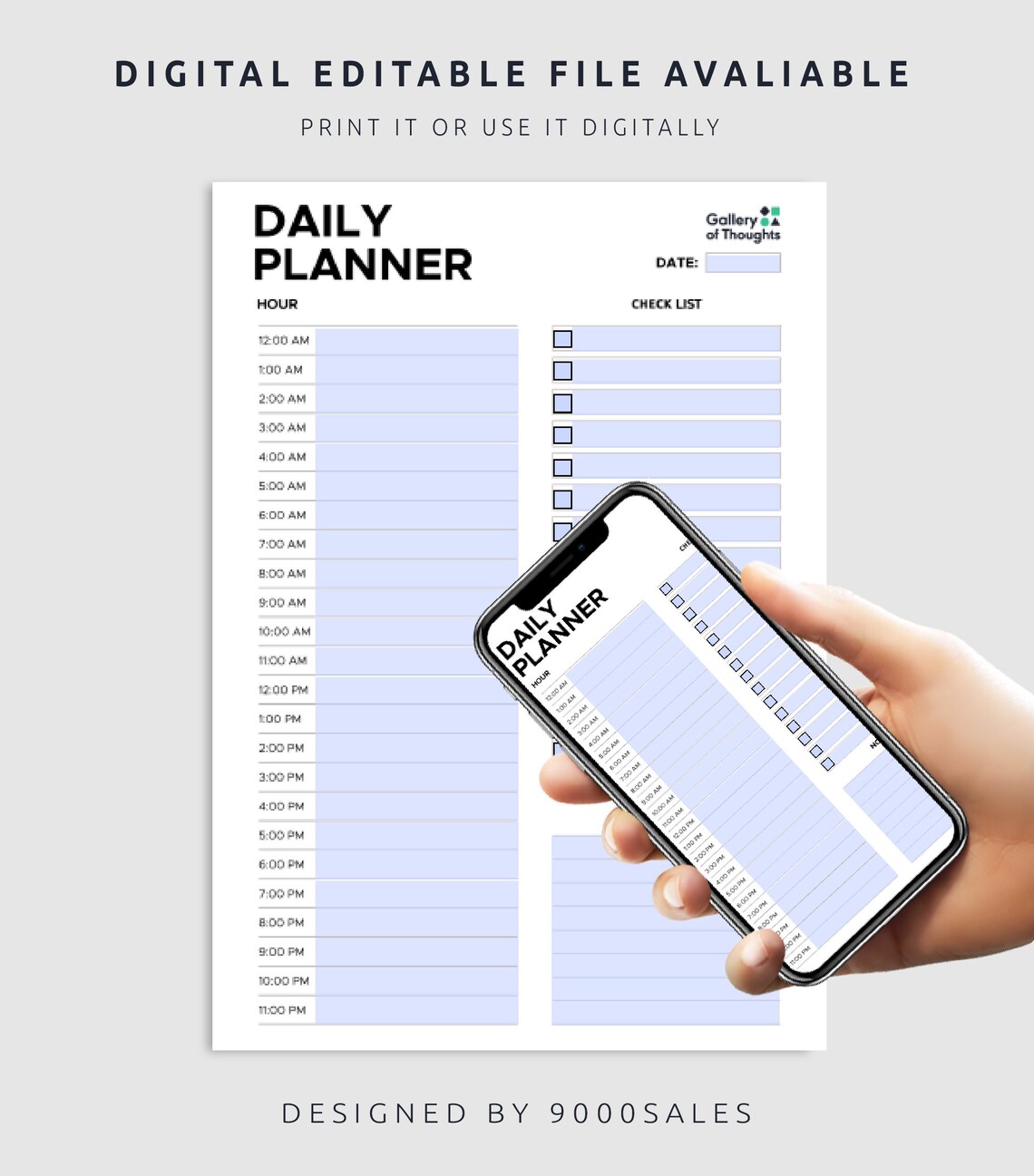 Editable Daily Checklist Planner Printable, Daily to Do List Planner ...