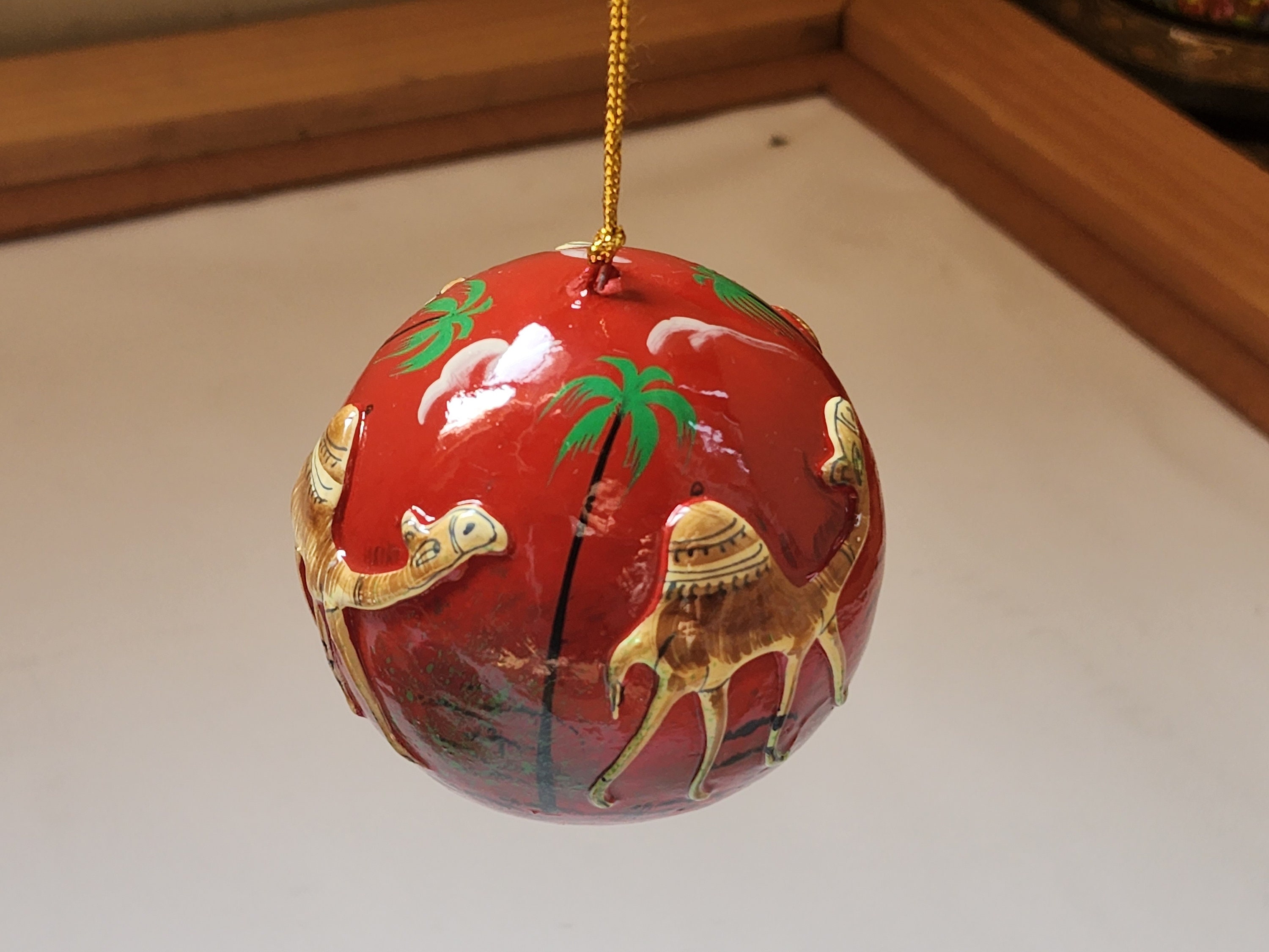 Set of 4 Handmade Paper Mache Balls Hanging Baubles Used as - Etsy