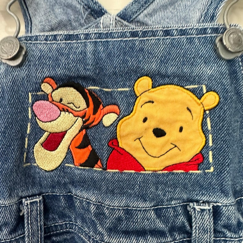 Disney Vintage Winnie the Pooh Tigger Denim Overalls Size 3T 100 Acre ...