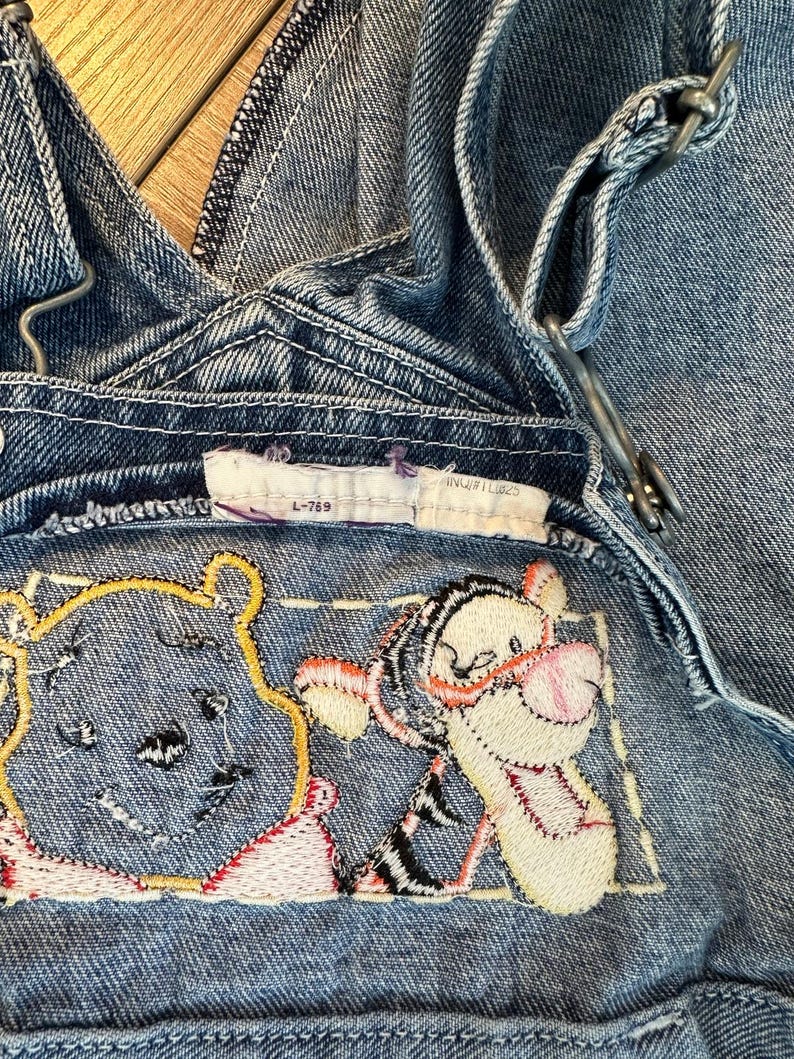 Disney Vintage Winnie the Pooh Tigger Denim Overalls Size 3T 100 Acre ...
