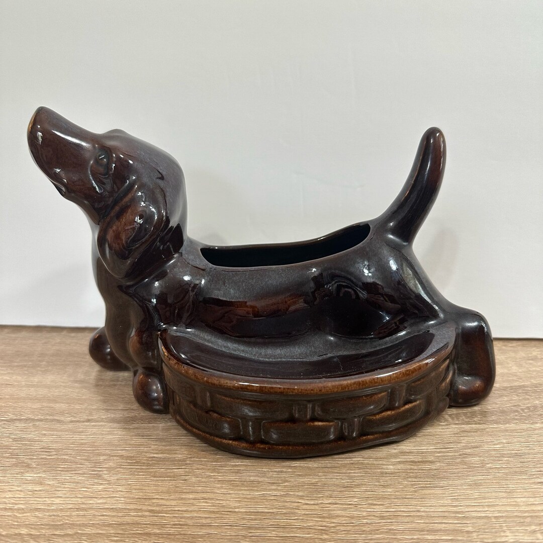 Vintage Dachshund Dog Planter Ceramic - Etsy
