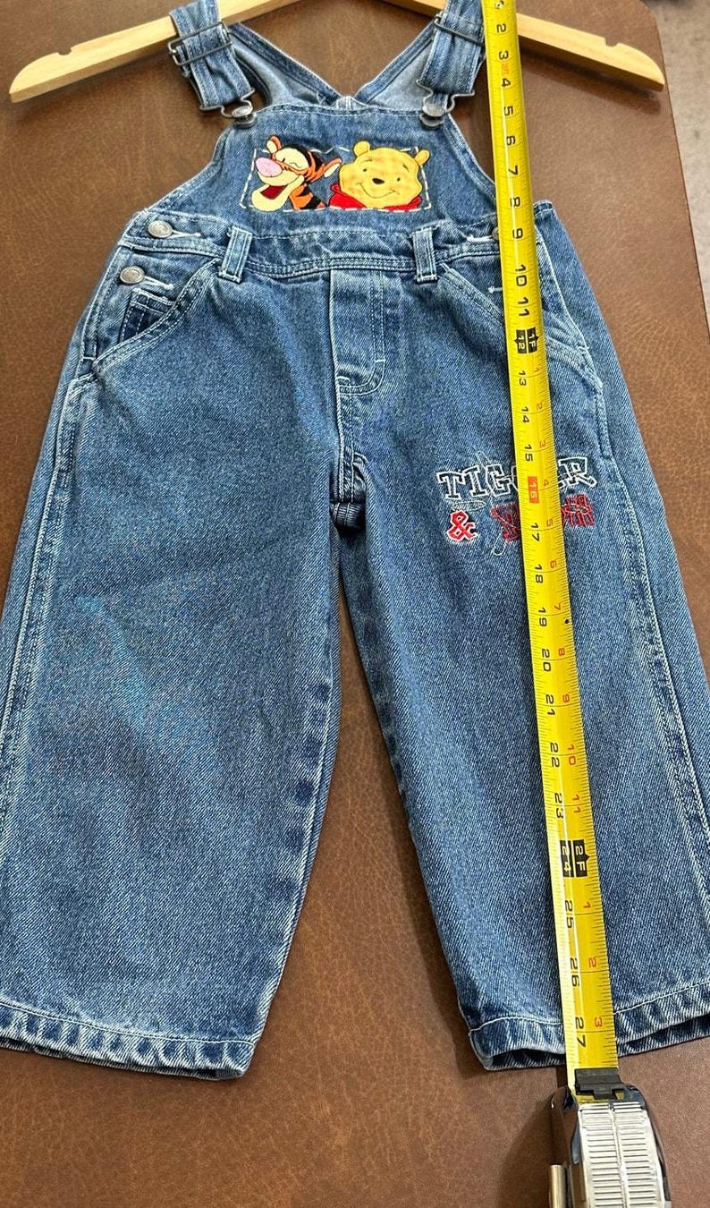 Disney Vintage Winnie the Pooh Tigger Denim Overalls Size 3T 100 Acre ...