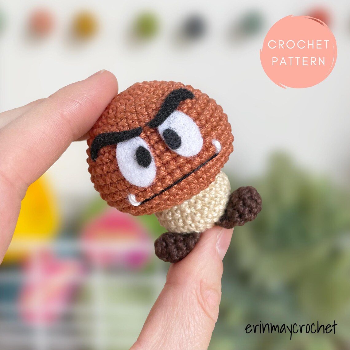 Grumpy Mushroom Guy Crochet Pattern: Goomba Amigurumi (PDF Pattern) - Etsy
