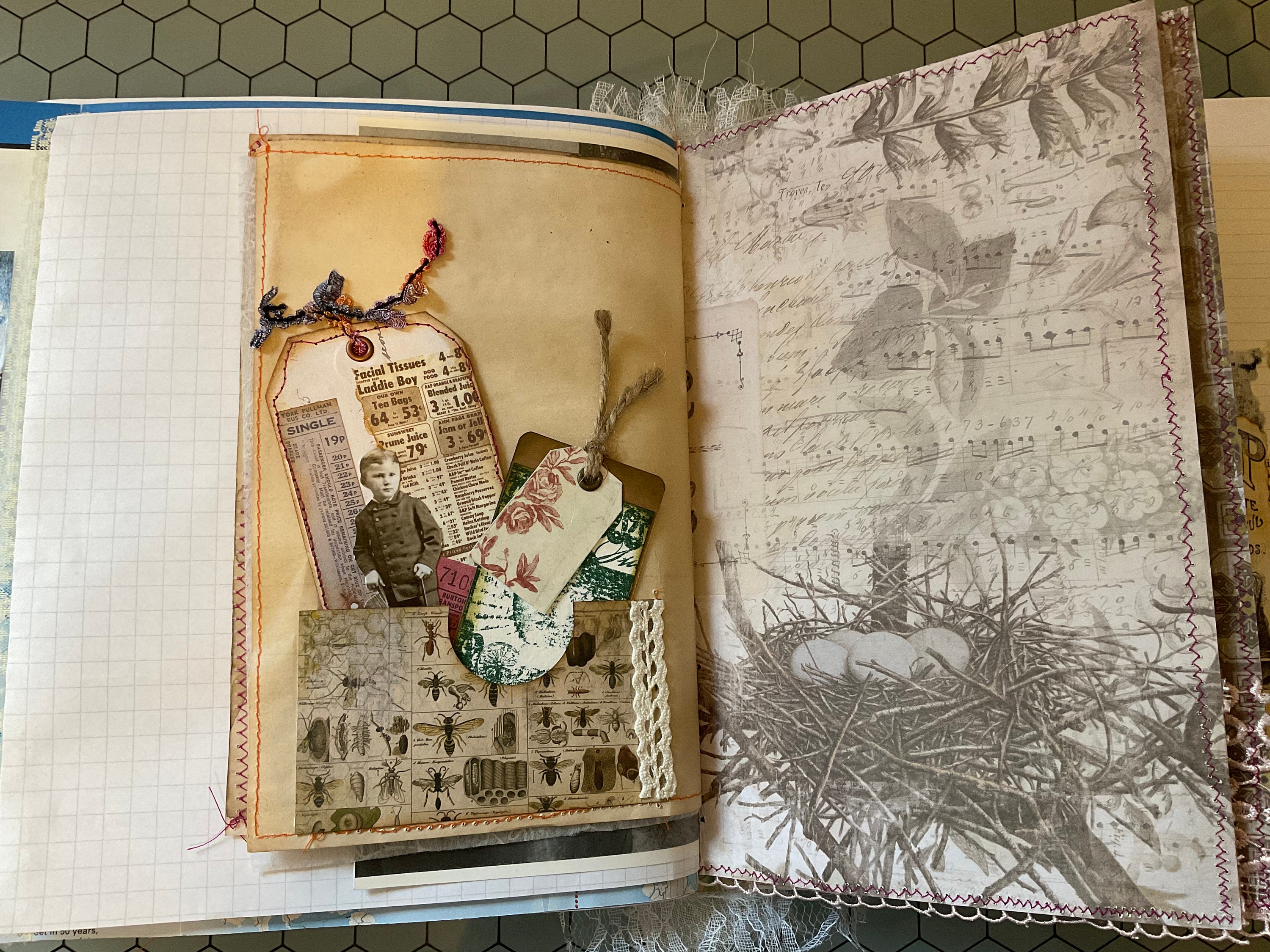 Found Objects Mixed Media Cover Journal - Etsy