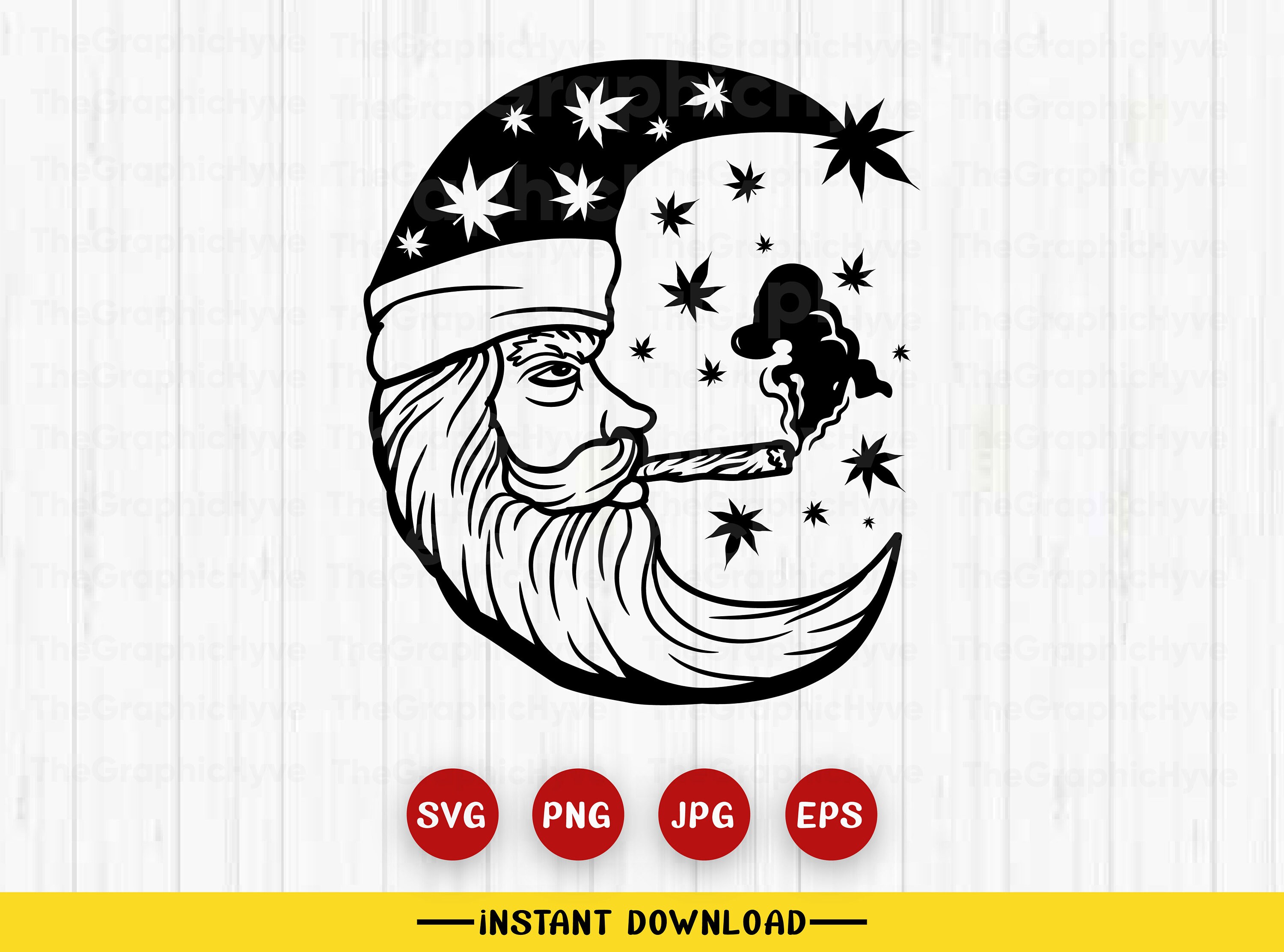 Santa Moon Smoking Joint Svg Santa Weed Svg Weed Svg - Etsy