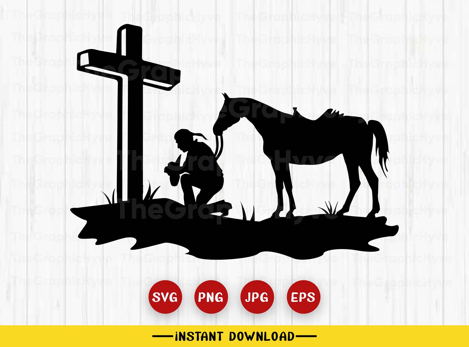 Cowboy Kneeling at Cross SVG | Kneeling Svg | Kneeling Praying ...