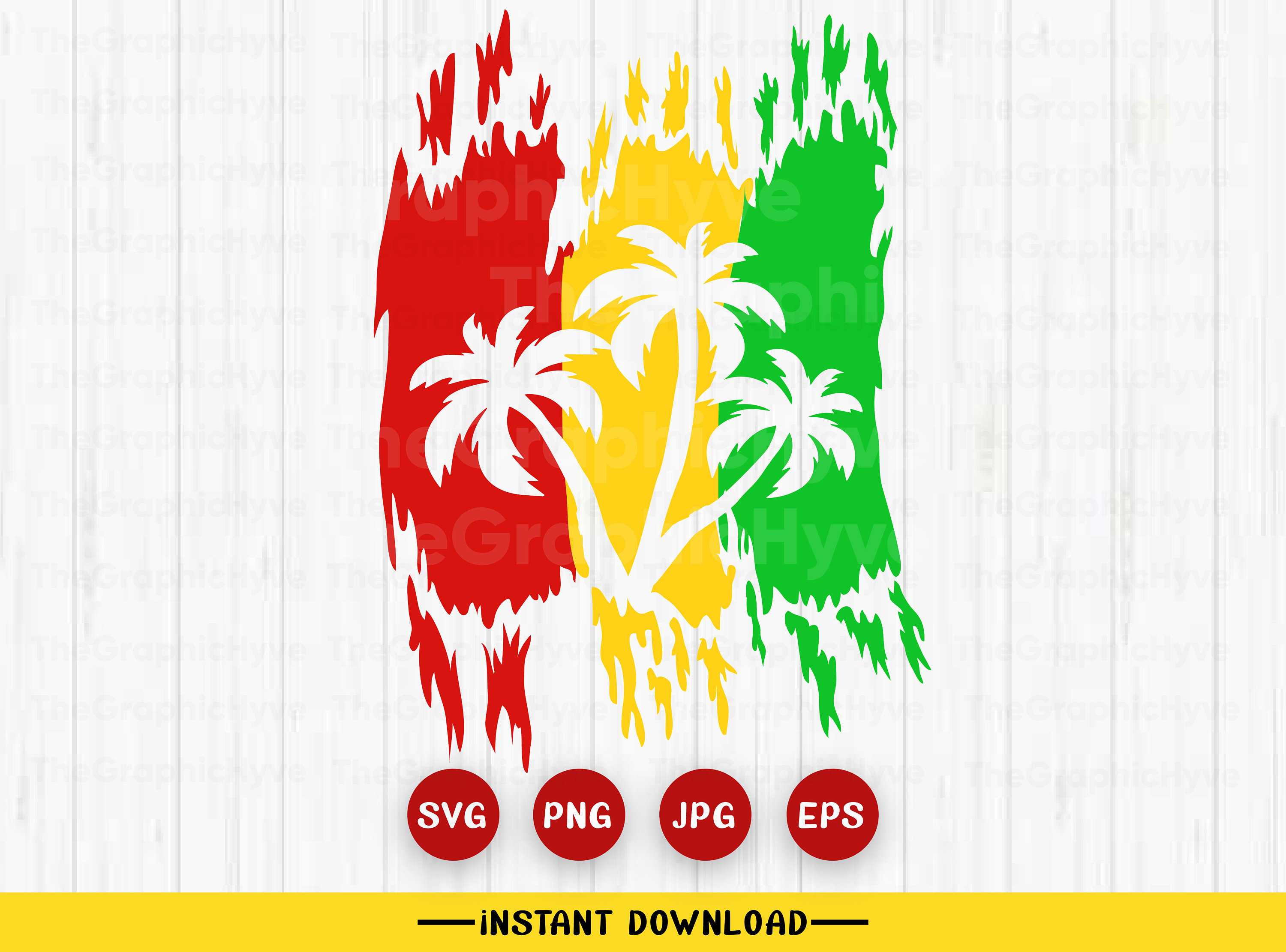 Reggae Rasta Jamaican Summer Palm Tree SVG | Sun Beach Ocean Nature ...