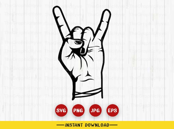 Rock and Roll SVG Rocknroll Hand Sign Svg Rock Hand SVG - Etsy