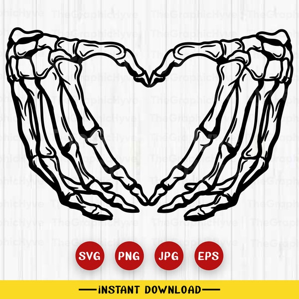 Skeleton Hand Heart Clipart - Etsy