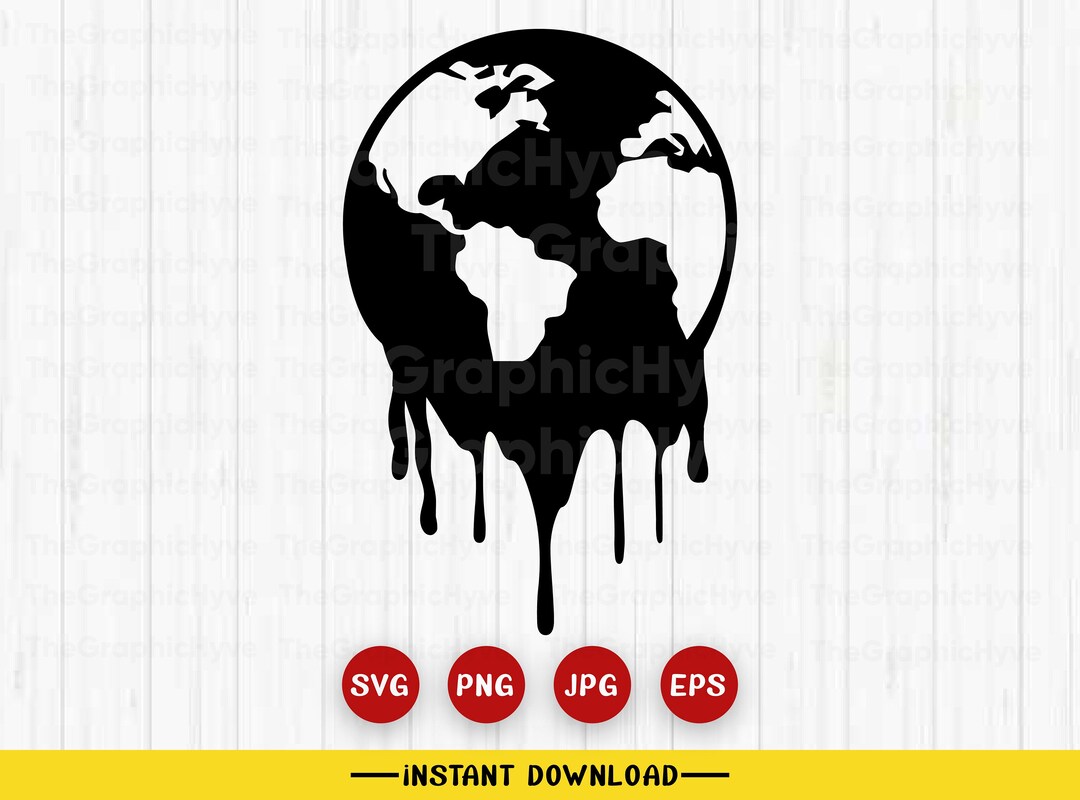 Earth Dripping SVG | Planet Earth SVG | Dripping Globe Earth Cricut ...