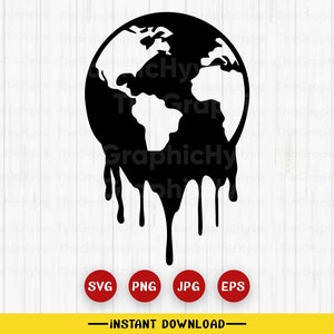 Earth Dripping SVG | Planet Earth SVG | Dripping Globe Earth Cricut ...