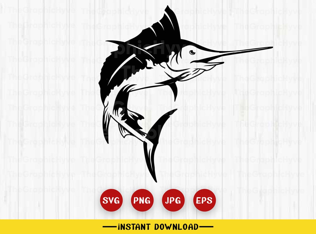 Marlin Svg File | Swordfish Fishing Svg | Fishing Svg | Sport Fishing ...