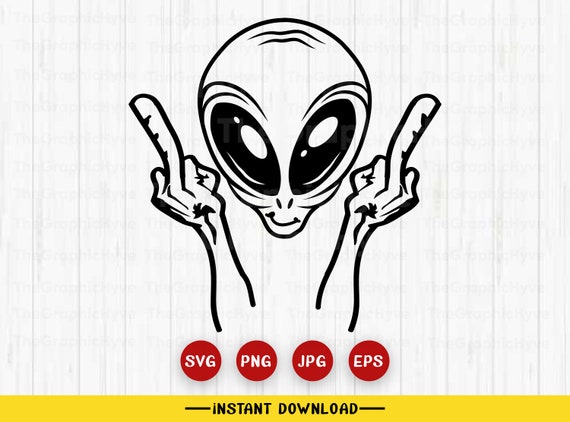 Alien Mid Finger SVG Alien Svg Alien Cut Files Alien Png - Etsy Canada