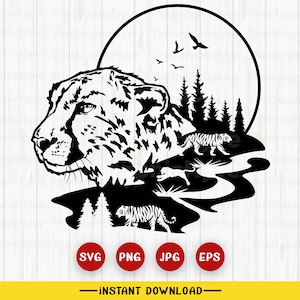 Tiger Scene SVG | Tiger Clipart | Tiger Cutfile | Tiger Scene Png ...