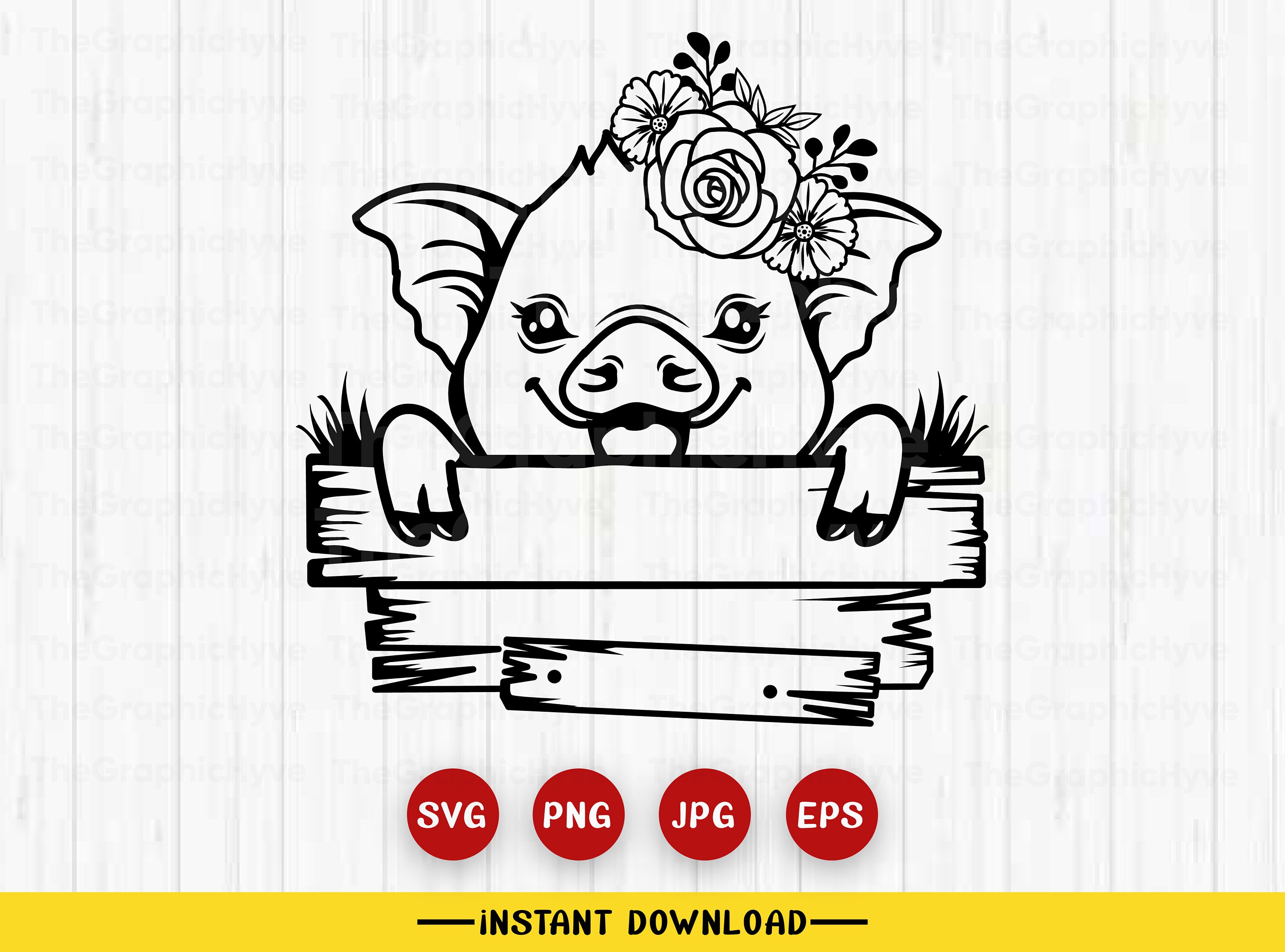 Peeking Baby Pig Svg Farm Animal Svg Farm Life Svg Cute Pig Svg Farm ...