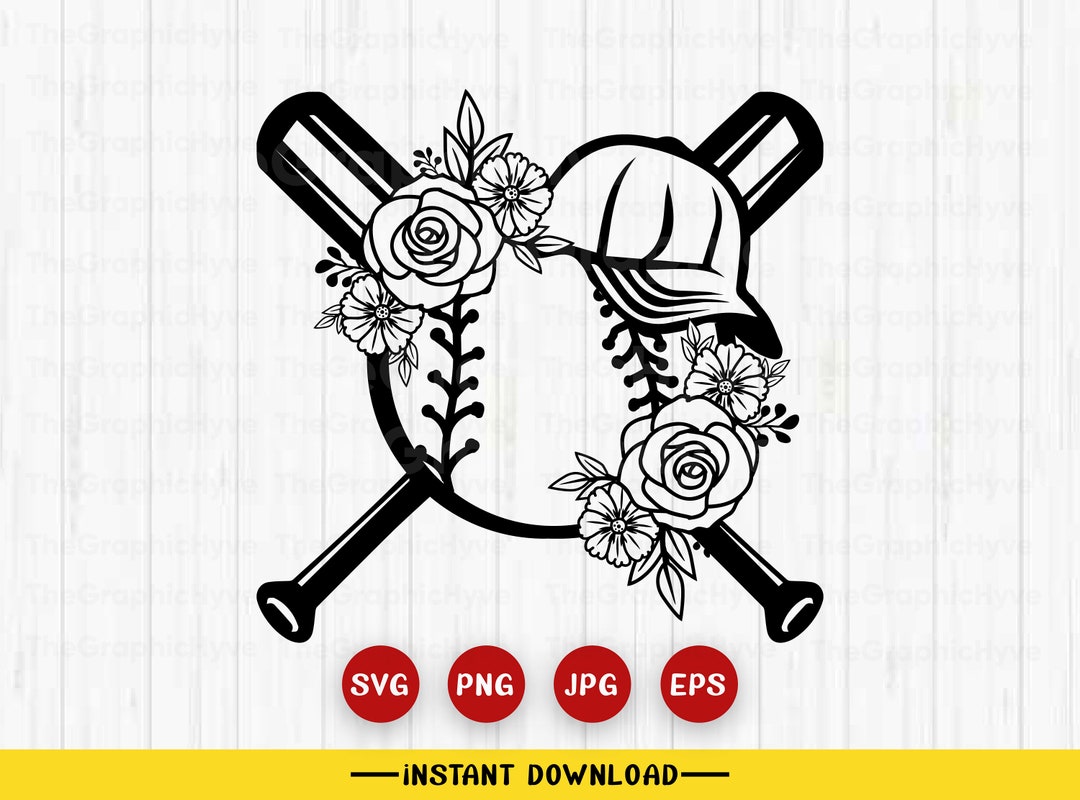 Baseball SVG File | Softball Svg | Floral Baseball Svg | Floral ...