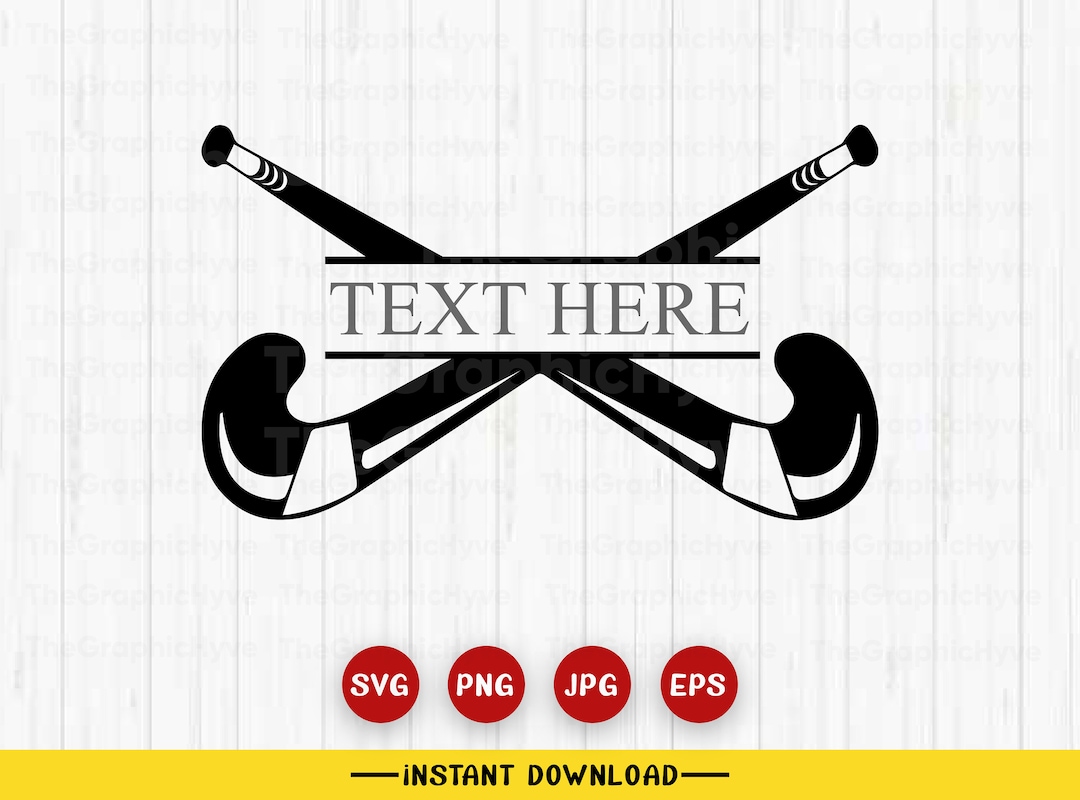 Field Hockey Split Name Monogram SVG| Field Hockey Text Svg, Crossed ...