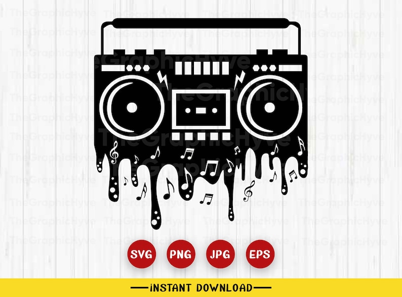 Dripping Boombox Svg, Drip Boom Svg, Cassette Retro Svg, Retro Boombox ...