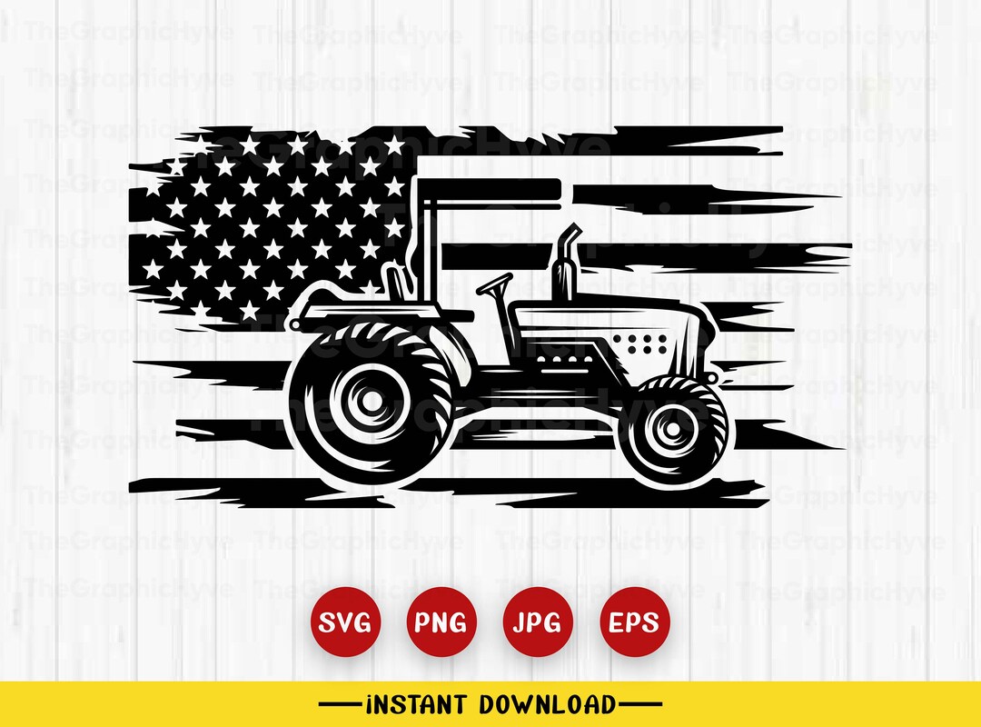 US Tractor Svg | Tractor Flag Svg, Tractor American Flag, Farmer Flag ...