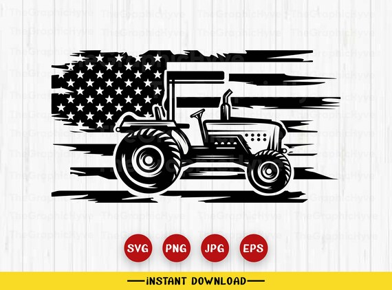 US Tractor Svg Tractor Flag Svg Tractor American Flag - Etsy