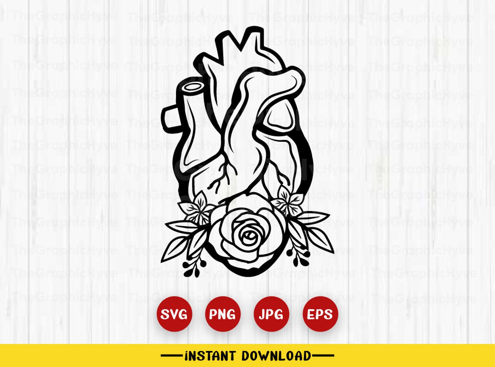 Heart Anatomy Svg File, Anatomy Svg, Floral Heart Svg, Flower Svg, Love ...