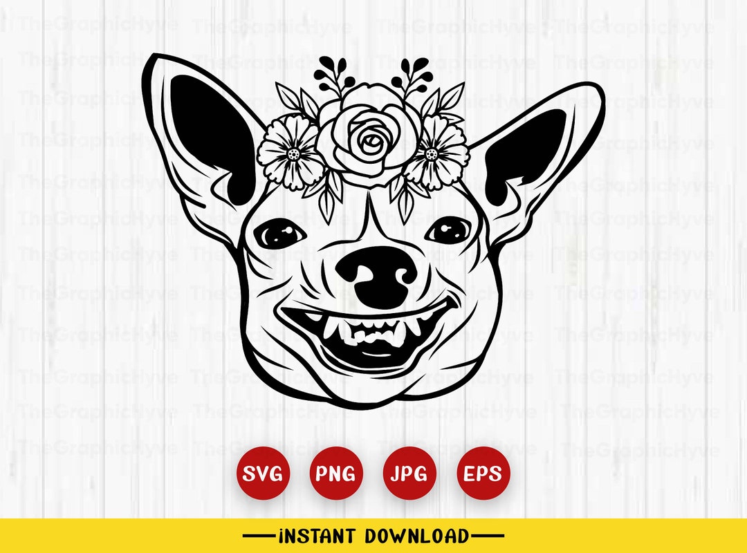 Floral Animal Dog Svg File || Dog With Flowers Svg || Dog Svg || Floral ...