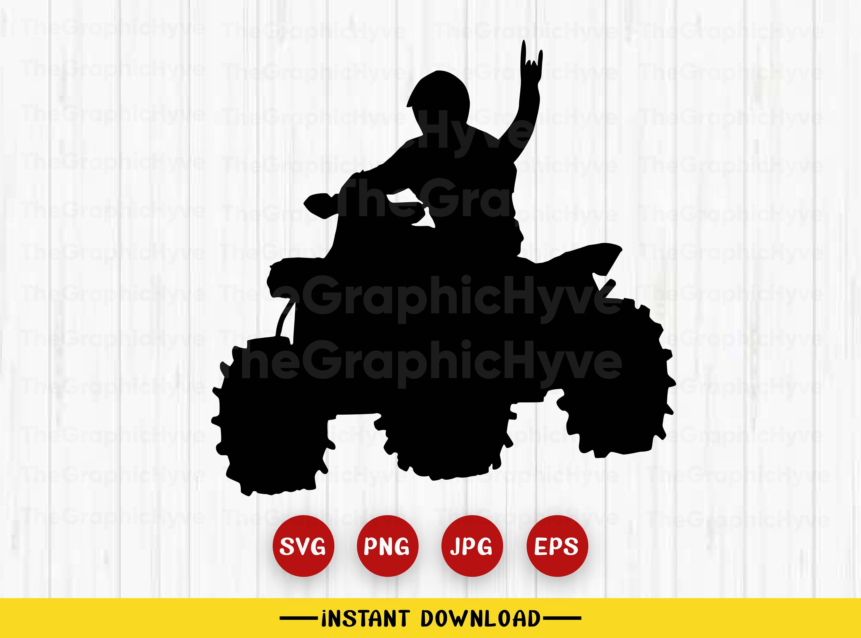 ATV SVG 4 Wheelers SVG Atv Rider Rock Hand Sign Svg Clipart, Png ...